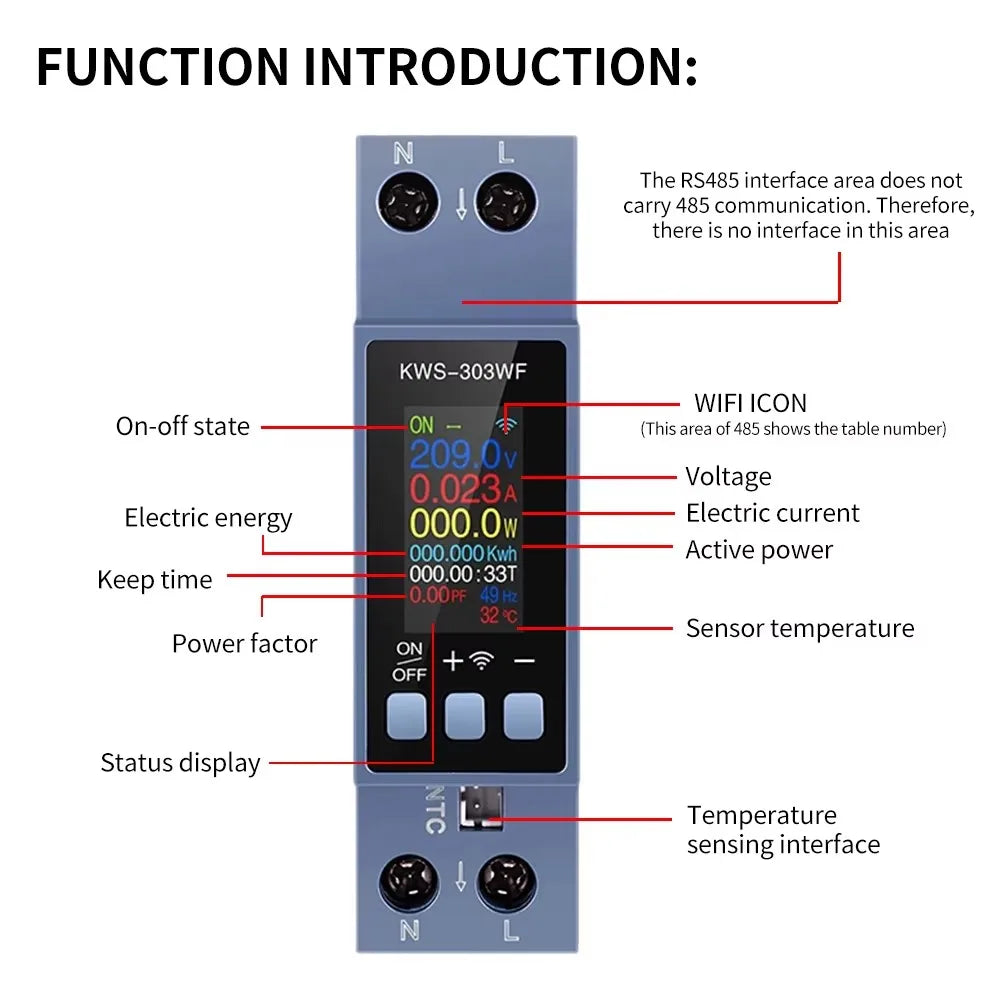 Multi-Function Voltage/ Current Power Meter AC 85-290V - 0-40A – Saja ...