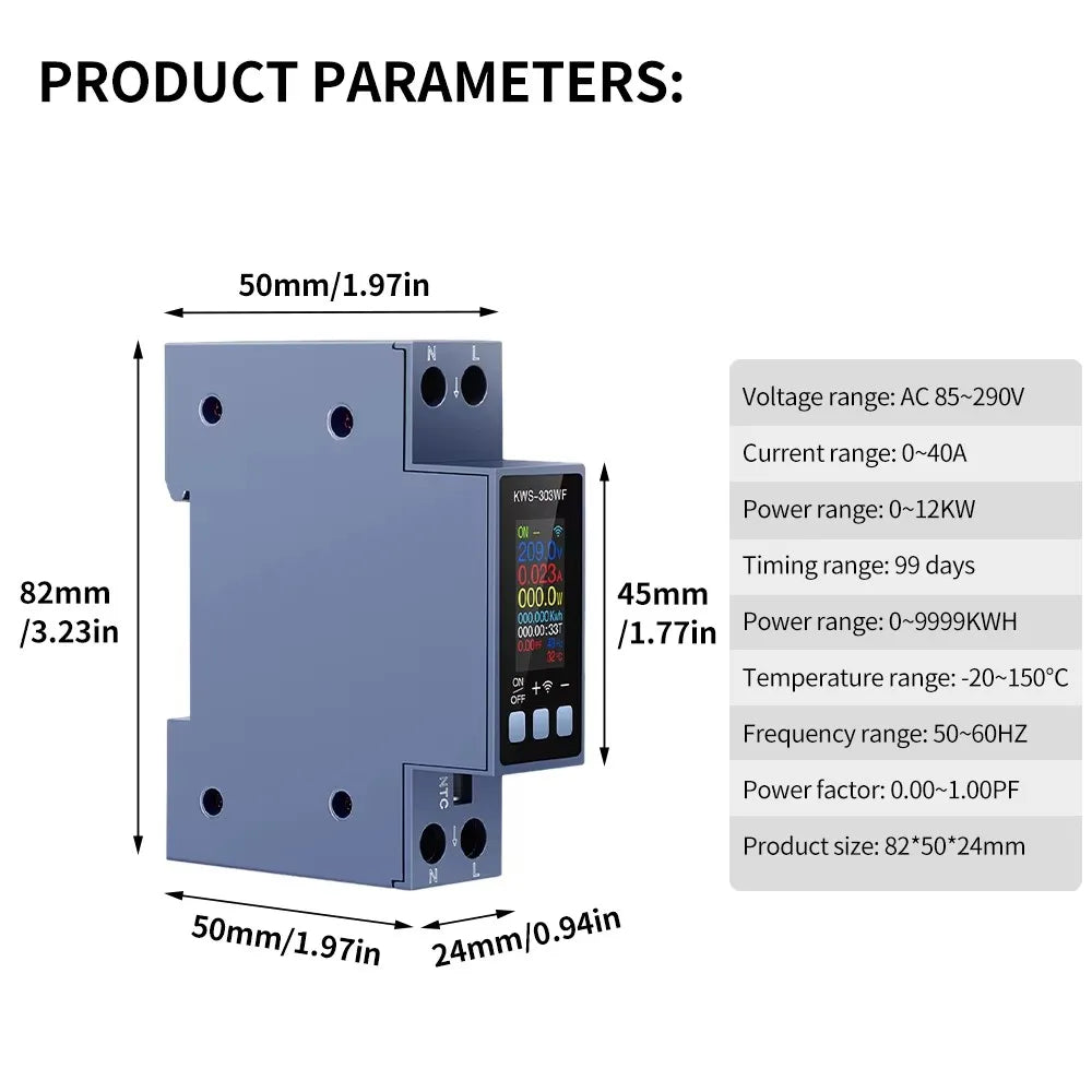 Multi-Function Voltage/ Current Power Meter AC 85-290V - 0-40A – Saja ...